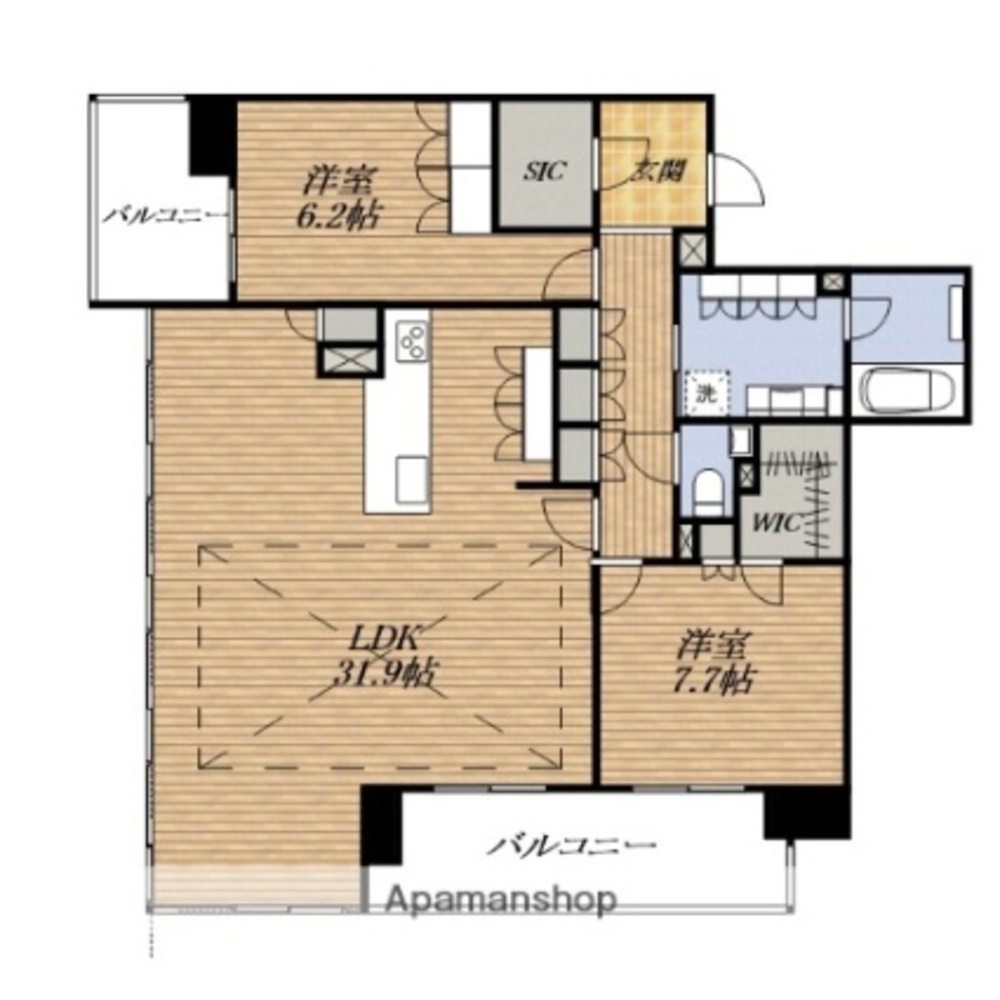 BrilliaToewr箕面船場 TOP OF THE HILL 大阪府箕面市船場東003 (50万円／2LDK (洋室6.2 洋室7.7 LDK31.9)／106.26㎡)｜賃貸物件(賃貸 ...