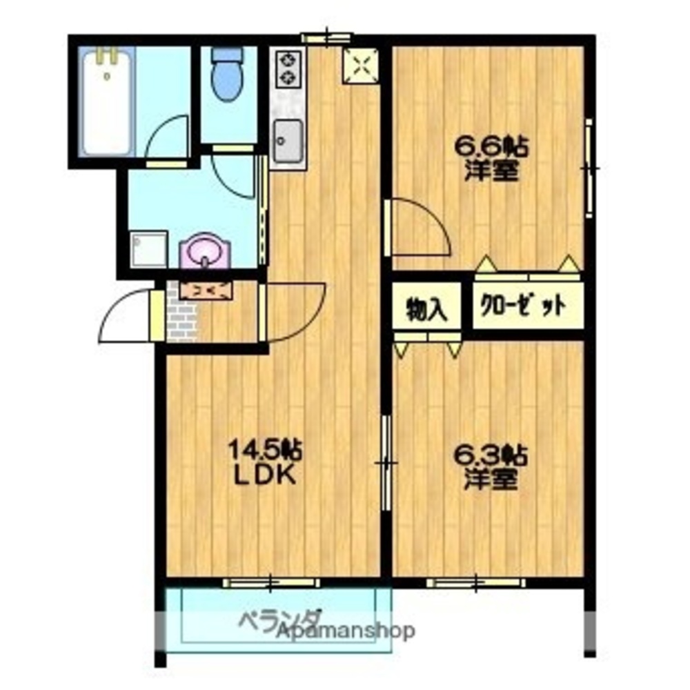 米坂線 米沢駅 地上3階建て 築10年 山形県米沢市通町004 (7万円／2LDK (洋室6.3 洋室6.6 LDK14.5)／59.8㎡)｜賃貸物件(賃貸マンション・アパート・一戸建て)の ...