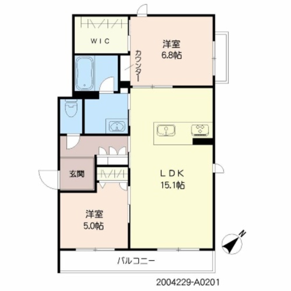 グリナージュ三和 鹿児島県鹿児島市小松原002 (12.9万円／2LDK (洋室5 洋室6.8 LDK15.1)／64.71㎡)｜賃貸物件(賃貸マンション・アパート・一戸建て)の住宅情報・お ...