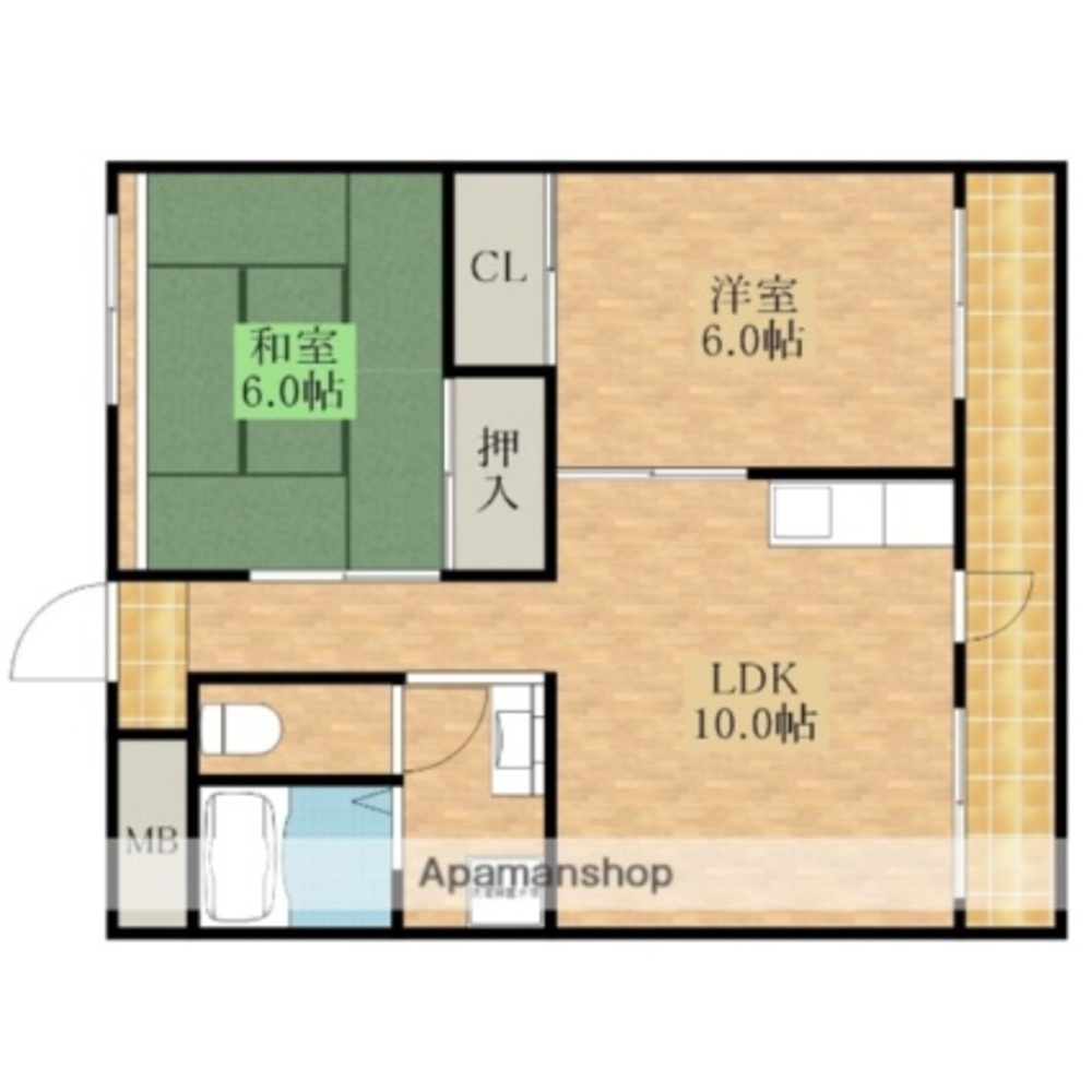 ライフパートIII 大阪府岸和田市荒木町001 (5万円／2LDK (和室6 洋室6 LDK10.5)／55.08㎡)｜賃貸物件(賃貸マンション・アパート・一戸建て)の住宅情報・お部屋探しなら ...
