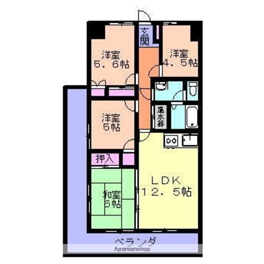 リバーシティ中里 岩手県一関市石畑000 (6.8万円／4LDK (和室6 洋室4.5 洋室5 洋室5.6 LDK12.5)／73.26㎡)｜賃貸物件(賃貸マンション・アパート・一戸建て)の ...