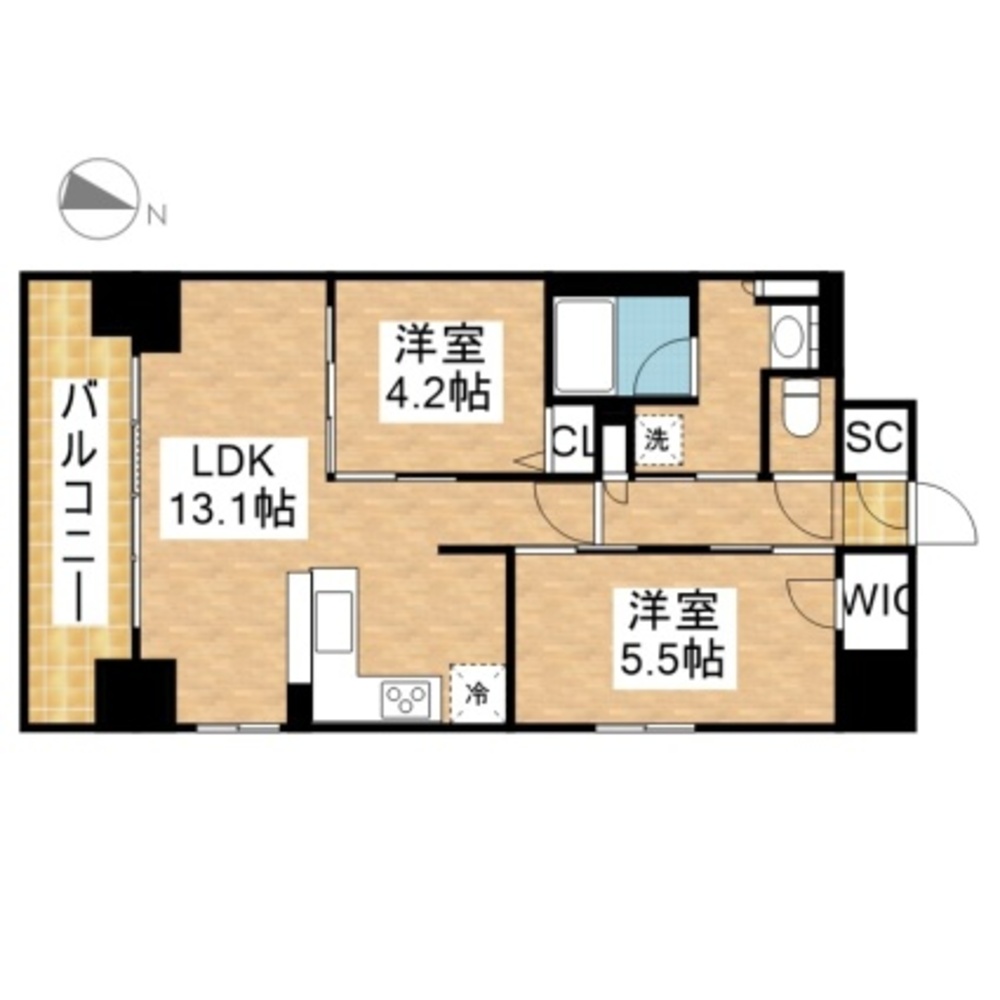 プレサンス ロジェ 丸の内 CENTRAL CASA 愛知県名古屋市中区丸の内002 (13.402万円／2LDK (洋室4.2 洋室5.5 LDK13.1)／55.2㎡)｜賃貸物件(賃貸 ...