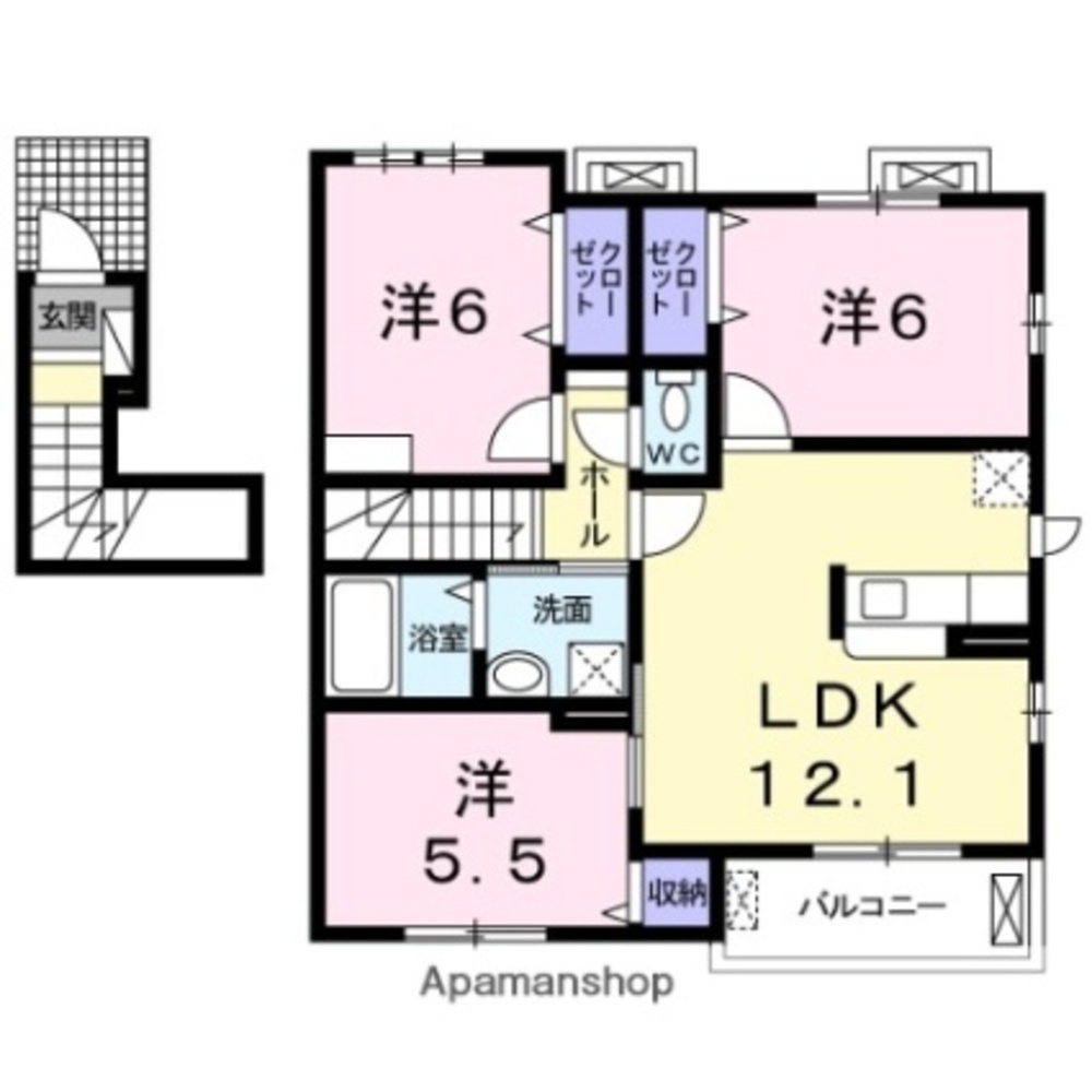中央本線（JR東海） 春日井駅 地上2階建て 築10年 愛知県春日井市春見町000 (8万円／3LDK (洋室5.5 洋室6 洋室6 LDK12.1)／68.04㎡)｜賃貸物件(賃貸マンション ...