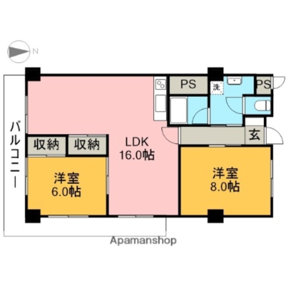 コーポ小尾 栃木県宇都宮市駅前通り002 (7.4万円／2LDK (洋室6 洋室8 LDK16)／66.59㎡)｜賃貸物件(賃貸マンション・アパート・一戸建て)の住宅情報・お部屋探しなら ...
