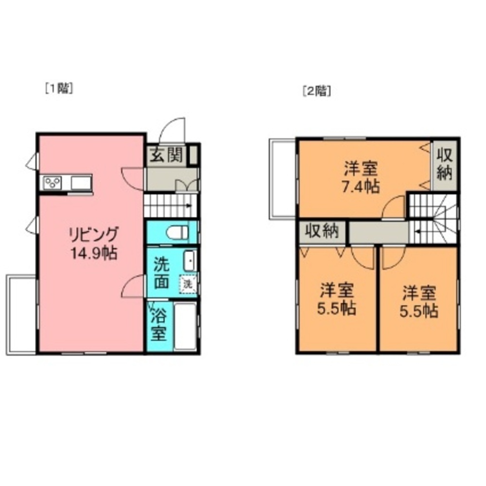 アルページュ コエド 02号棟 栃木県宇都宮市越戸町000 (10万円／3LDK (洋室5.5 洋室5.5 洋室7.4 LDK14.9)／76.59㎡)｜賃貸物件(賃貸マンション・アパート ...
