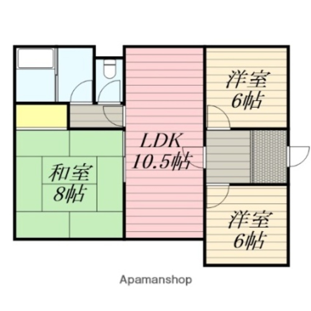 甘木鉄道 今隈駅 地上1階建て 築40年 福岡県三井郡大刀洗町大字高樋000 (6万円／3LDK (和室6 洋室6 洋室6 LDK10.5)／60.03㎡)｜賃貸物件(賃貸マンション・アパート ...