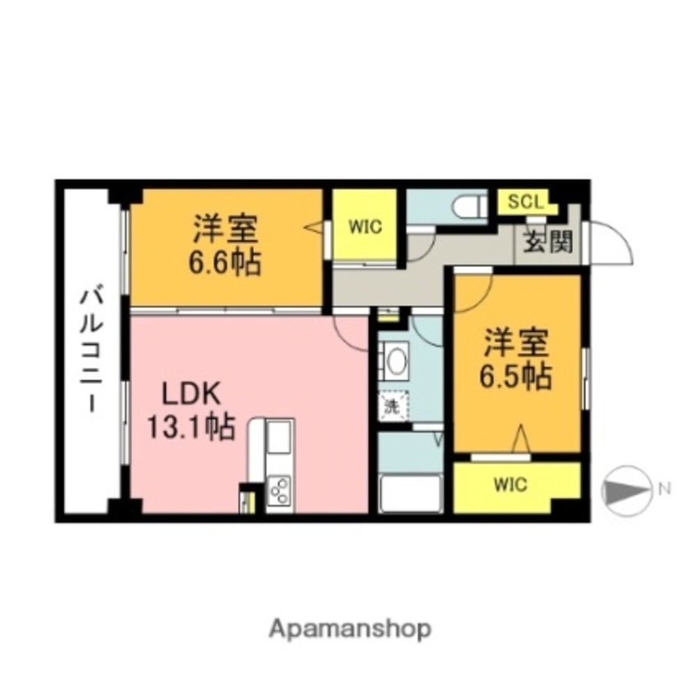 筑豊本線 新飯塚駅 地上10階建て 築12年 福岡県飯塚市花瀬000 (7.4万円／2LDK (洋室6.5 洋室6.6 LDK13.1)／66.45㎡)｜賃貸物件(賃貸マンション・アパート ...