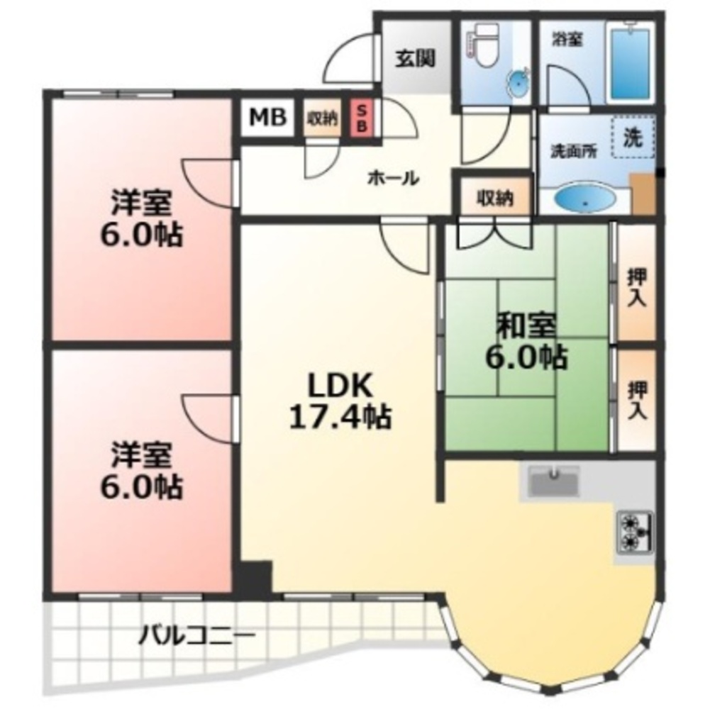 エトワール光が丘 広島県広島市東区光が丘000 (13万円／3LDK (和室6 洋室6 LDK17.4)／84.84㎡)｜賃貸物件(賃貸マンション・アパート・一戸建て)の住宅情報・お部屋探し ...