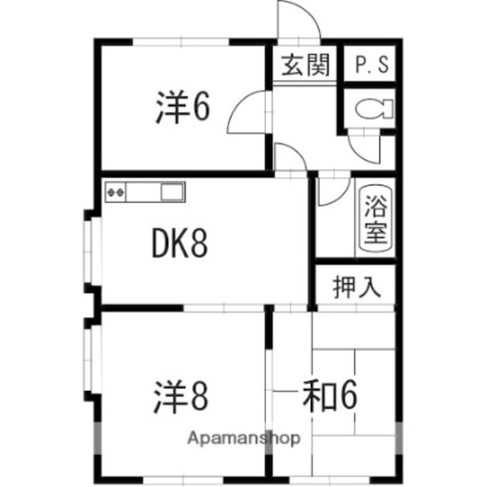 Aクイック 高知県高知市大津101 (6万円／3LDK (和室6 洋室6 洋室8)／62㎡)｜賃貸物件(賃貸マンション・アパート・一戸建て)の住宅情報・お部屋探しならYahoo!不動産