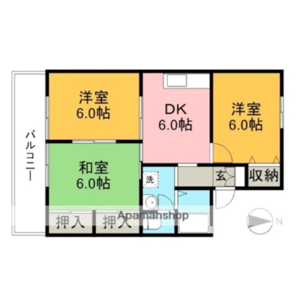 ハイツファミール B棟 高知県高知市一宮徳谷000 (5.4万円／3DK (和室6 洋室6 洋室6 DK6)／53.73㎡)｜賃貸物件(賃貸マンション・アパート・一戸建て)の住宅情報・お ...