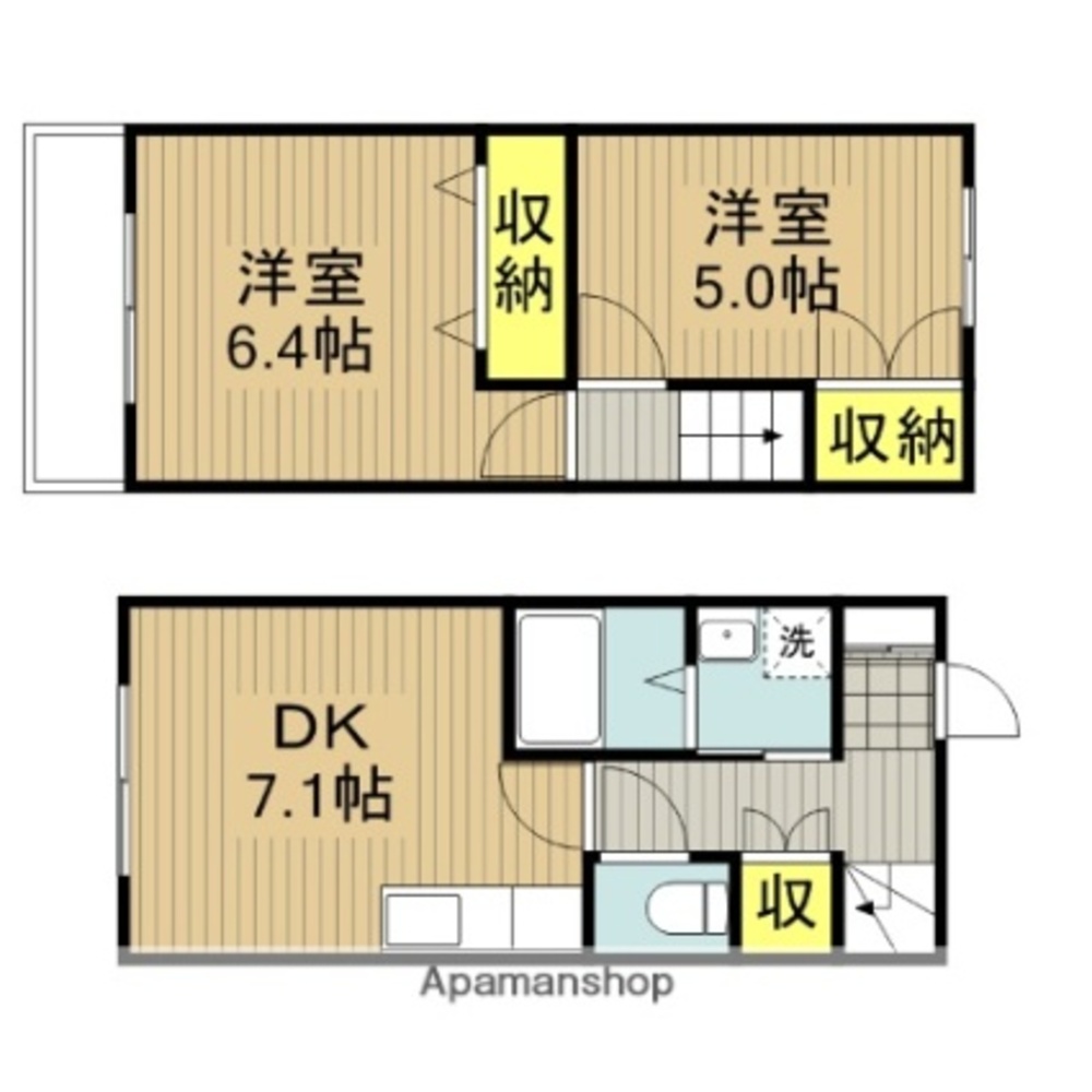T－style小川新町I 静岡県焼津市小川新町005 (4.5万円／2DK (洋室5 洋室6.4 DK7.1)／46.54㎡)｜賃貸物件(賃貸マンション・アパート・一戸建て)の住宅情報・お ...