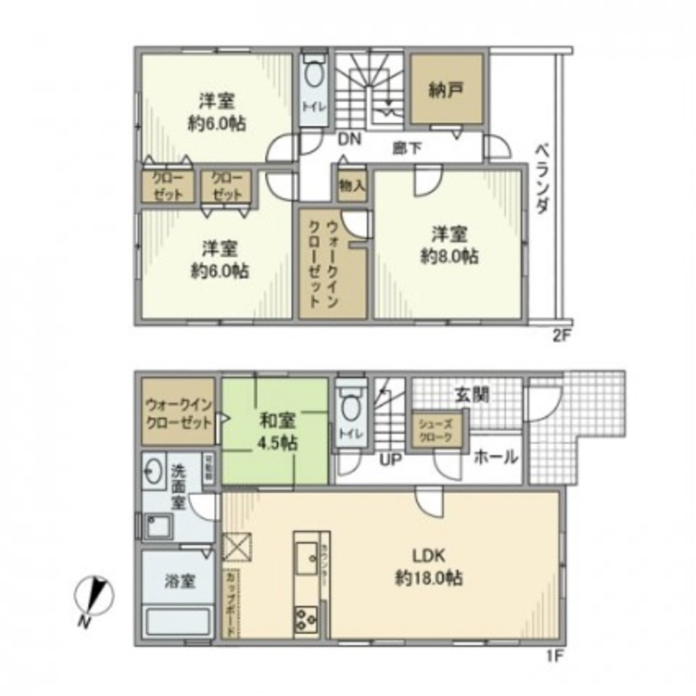 山田4丁目戸建 愛知県名古屋市北区山田004 (15.8万円／4LDK (和室4.5 洋室6 洋室6 洋室8 LDK18)／116.75㎡)｜賃貸物件(賃貸マンション・アパート・一戸建て)の ...