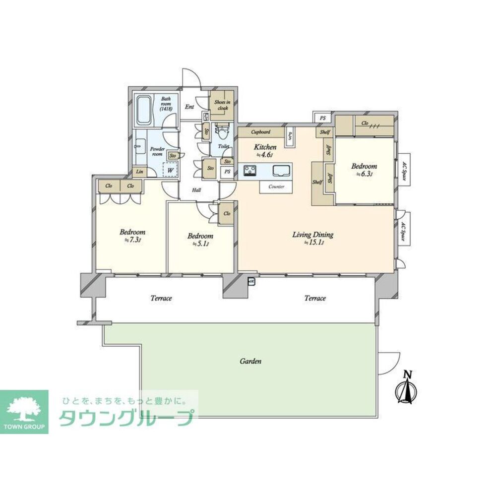 プラネ清澄白河クレメント・リバー 東京都江東区白河3丁目 (40万円／3LDK (洋室5.1 洋室6.3 洋室7.3 LDK15.1)／86.74㎡)｜賃貸物件(賃貸マンション・アパート・一戸 ...