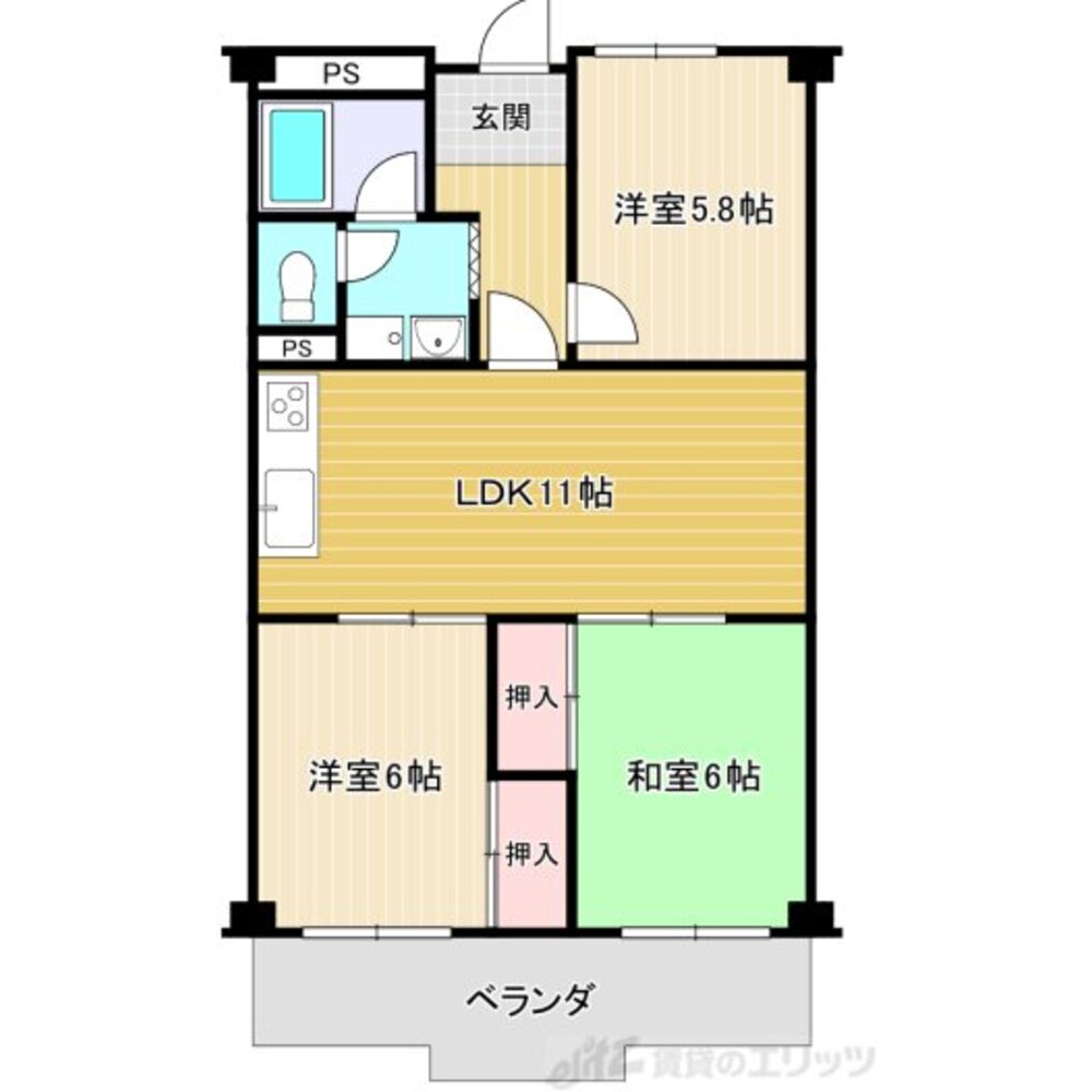 ベルメゾン山田 大阪府吹田市山田北 (8万円／3LDK／63.15㎡)｜賃貸物件(賃貸マンション・アパート・一戸建て)の住宅情報・お部屋探しならYahoo!不動産