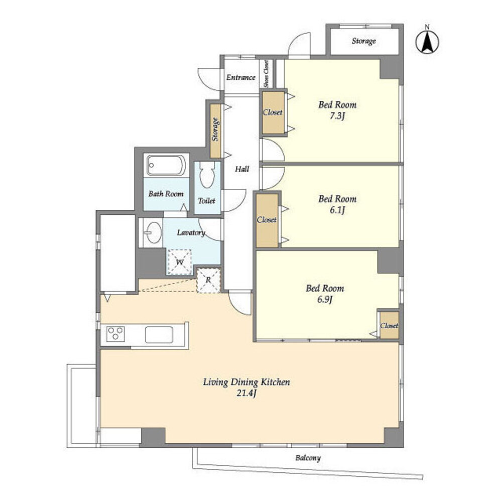 オーキッドレジデンス練馬 東京都練馬区豊玉北5丁目 (25.9万円／3LDK (洋室6.1 洋室6.9 洋室7.3 LDK21.4)／94.4㎡)｜賃貸物件(賃貸マンション・アパート・一戸建て ...