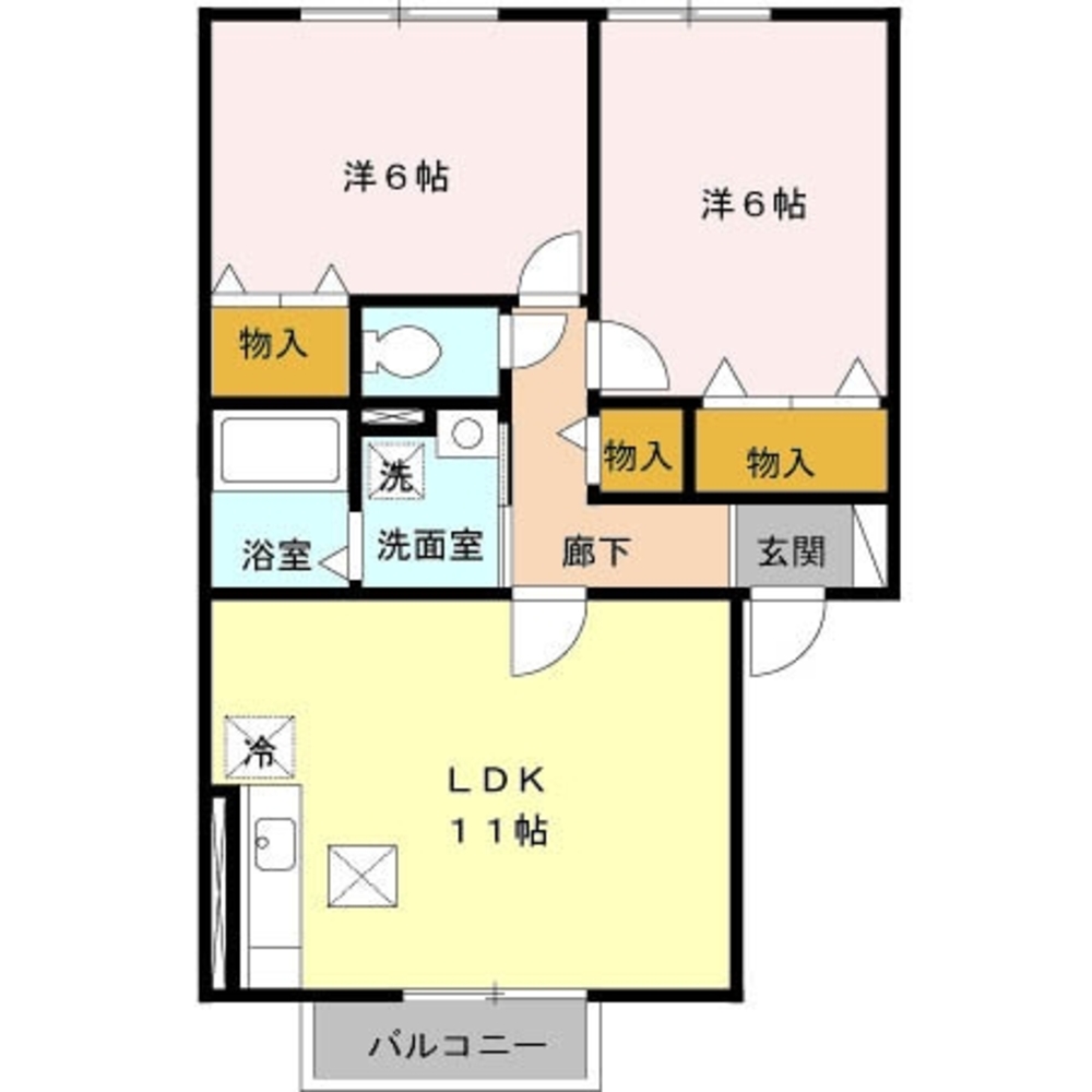 サンロイヤルパレスNKII 東京都日野市新町5丁目 (9.4万円／2LDK (洋室6 洋室6 LDK11)／53.76㎡)｜賃貸物件(賃貸マンション・アパート・一戸建て)の住宅情報・お部屋探し ...