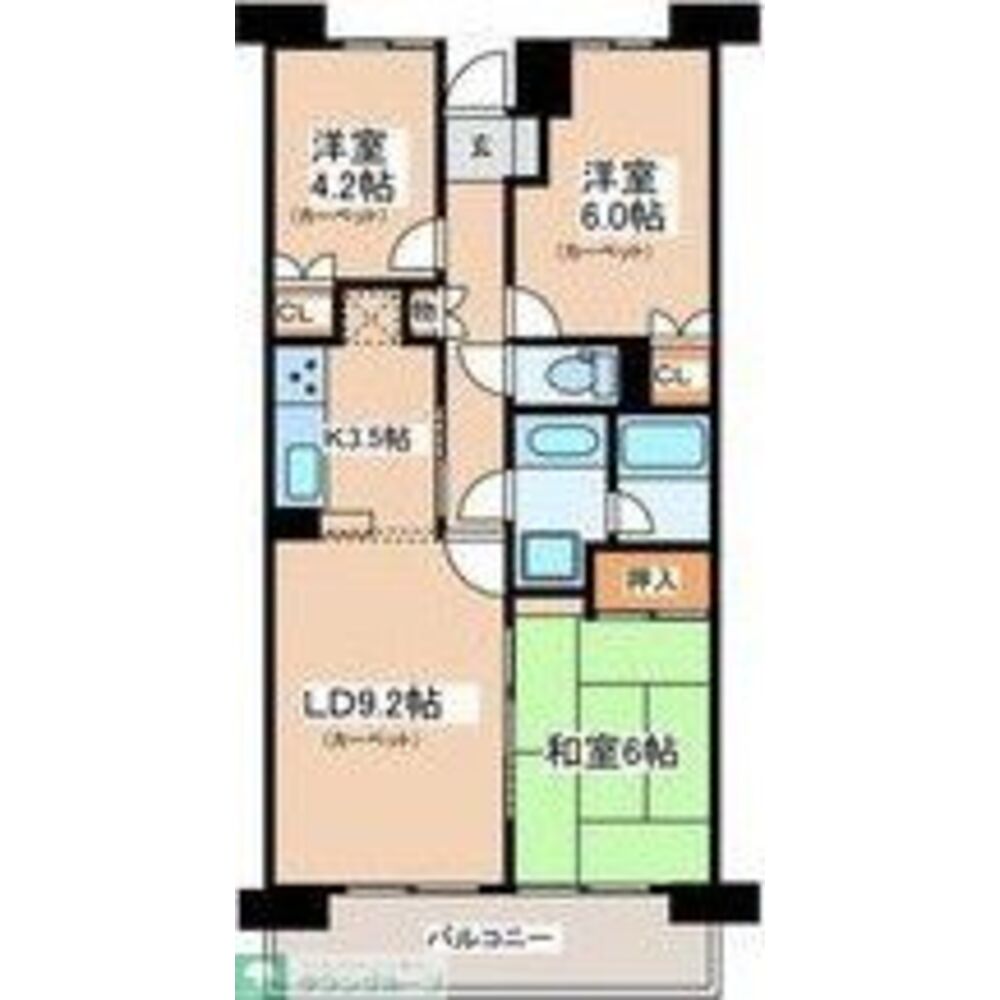 湘南サザン260(311) 神奈川県高座郡寒川町宮山 (9万円／3LDK (和室6 洋室4.2 洋室6 LD9.2 K3.5)／64.64㎡)｜賃貸物件(賃貸マンション・アパート・一戸建て)の ...