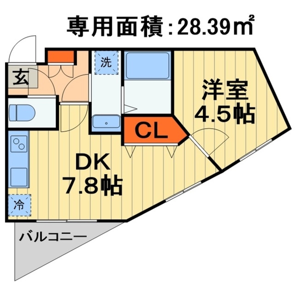 WEST COURT SOGA 千葉県千葉市中央区今井1丁目 (7万円／1DK (洋室4.5 DK7.8)／28.39㎡)｜賃貸物件(賃貸マンション・アパート・一戸建て)の住宅情報・お部屋探し ...