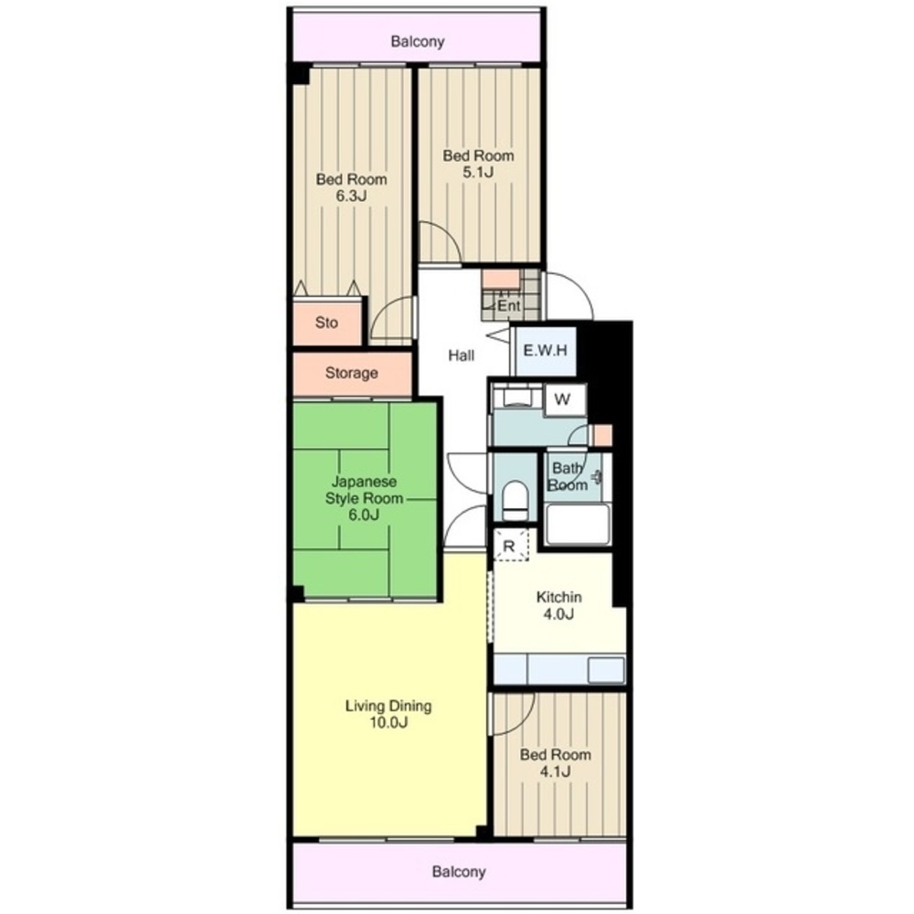 ローズハイツ八王子 東京都八王子市台町4丁目 (12万～13万円／4LDK (和室6 洋室4.1 洋室5.1 洋室6.3 LDK13)／80.7㎡)｜賃貸物件(賃貸マンション・アパート・一戸 ...