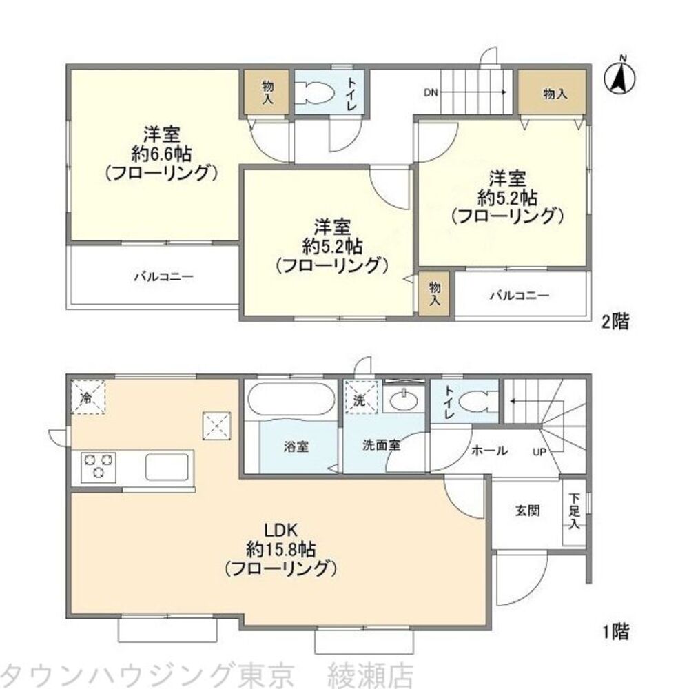 Kolet葛飾水元 東京都葛飾区水元1丁目 (18.6万円／3LDK (洋室5.2 洋室5.2 洋室6.6 LDK15.8)／77.11㎡)｜賃貸物件(賃貸マンション・アパート・一戸建て)の ...