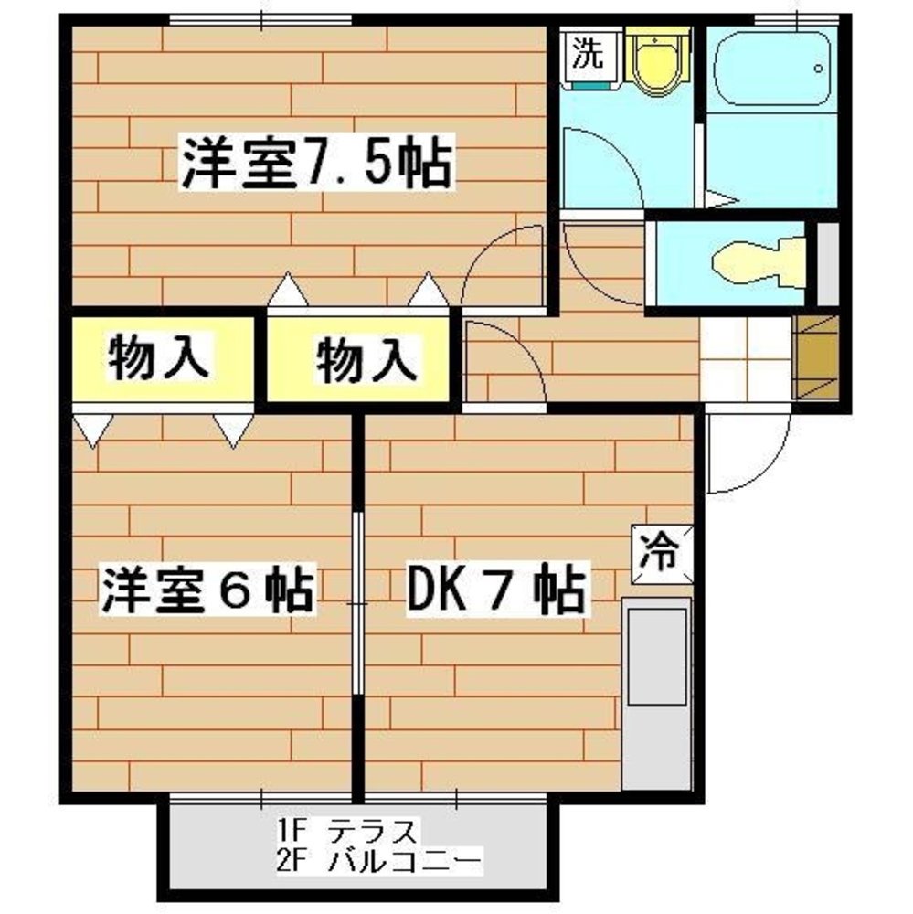 サンライズ C 埼玉県桶川市朝日2丁目 (7万円／2DK (洋室6 洋室7.5 DK7)／48.57㎡)｜賃貸物件(賃貸マンション・アパート・一戸建て)の住宅情報・お部屋探しならYahoo!不動産