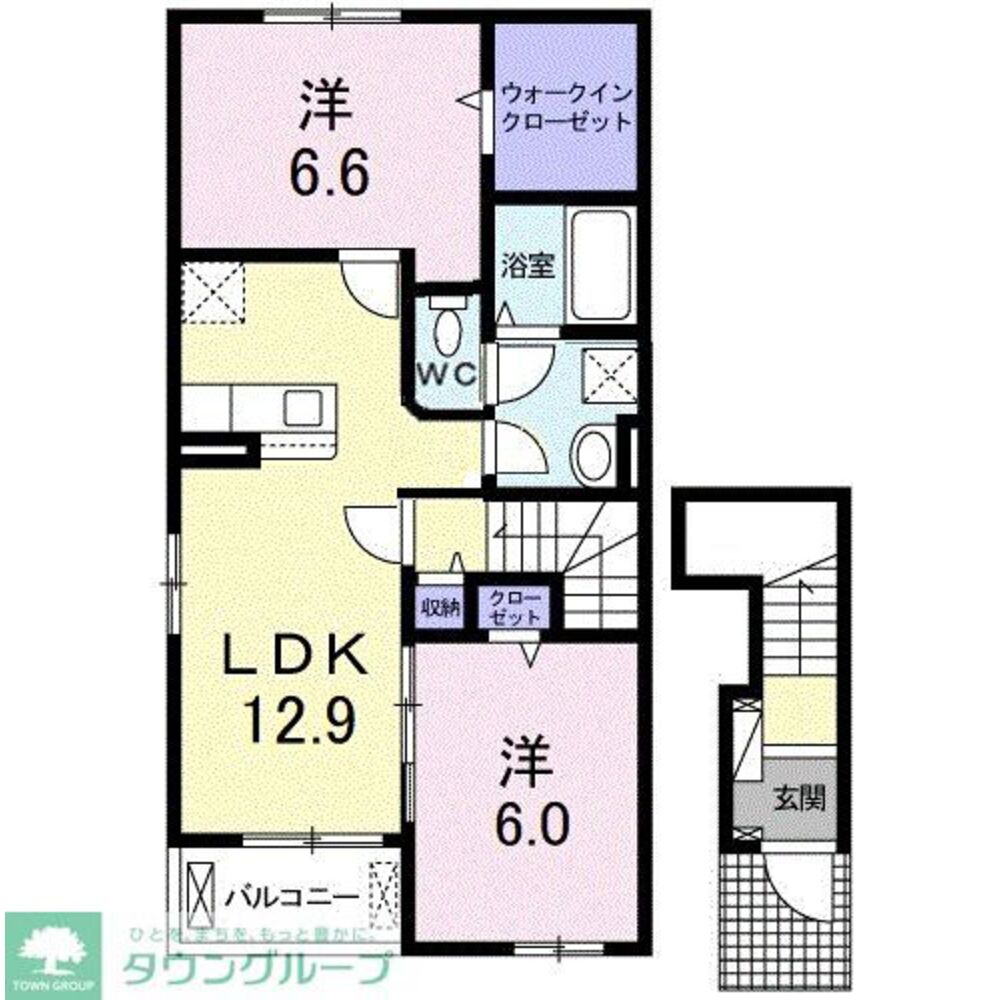 カルモ・ドゥーエ 埼玉県本庄市下野堂 (6.65万円／2LDK (洋室6 洋室6.6 LDK12.9)／61.5㎡)｜賃貸物件(賃貸マンション・アパート・一戸建て)の住宅情報・お部屋探しなら ...