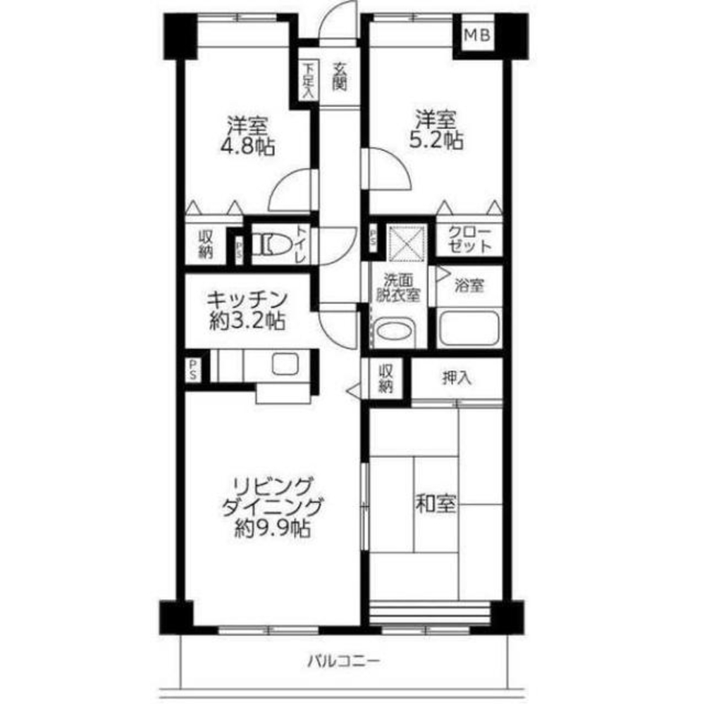 クレストA 東京都中野区上鷺宮2丁目 (14.1万円／3LDK (和室6 洋室4.8 洋室5.2)／68.79㎡)｜賃貸物件(賃貸マンション・アパート・一戸建て)の住宅情報・お部屋探しなら ...