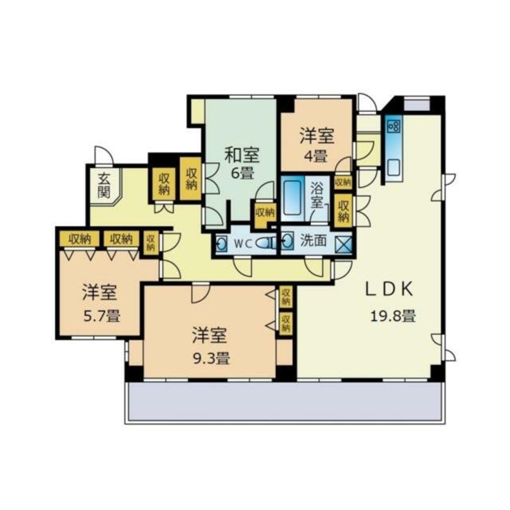 武蔵野線 西浦和駅 地上5階建て 築33年 埼玉県さいたま市南区四谷1丁目 (20万円／4LDK (和室6 洋室4 洋室5.7 洋室9.3 LDK19)／122.25㎡)｜賃貸物件(賃貸 ...