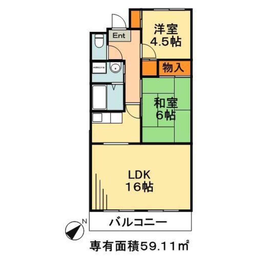 シュロス中之庭 東京都江戸川区東小松川2丁目 (11.8万円／2LDK (和室6 洋室4.5 LDK16)／59.11㎡)｜賃貸物件(賃貸マンション・アパート・一戸建て)の住宅情報・お部屋探し ...
