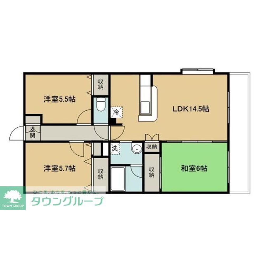 スカイハイムII 神奈川県川崎市麻生区上麻生3丁目 (12.3万円／3LDK (和室6 洋室5.5 洋室5.7 LDK14.5)／69.44㎡)｜賃貸物件(賃貸マンション・アパート・一戸建て ...