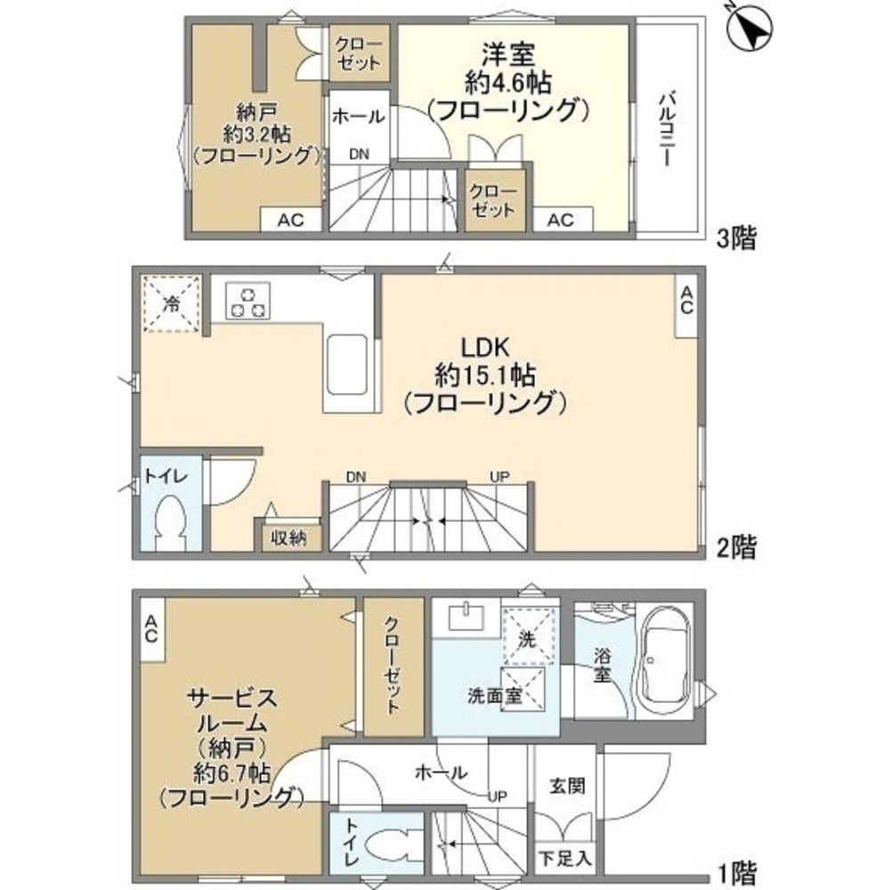 Kolet柴又＃05 東京都葛飾区柴又2丁目 (19.8万円／1SLDK (洋室4.6 LDK15.1 納戸3.2 納戸6.7)／72.31㎡)｜賃貸物件(賃貸マンション・アパート・一戸建て ...