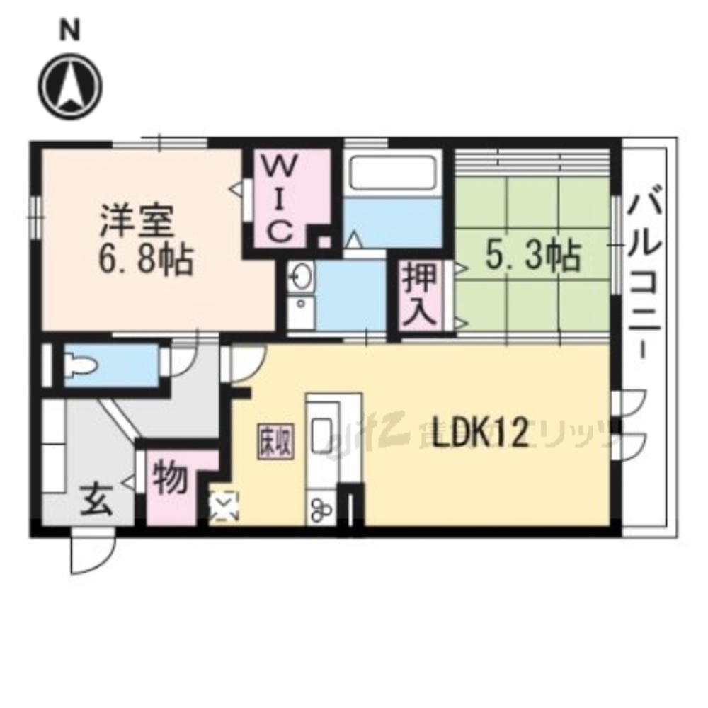 セジュールリズ 大阪府高槻市宮田町1丁目 (10.1万円／2LDK (和室5.3 洋室6.8 LDK12)／58.67㎡)｜賃貸物件(賃貸マンション・アパート・一戸建て)の住宅情報・お部屋探し ...