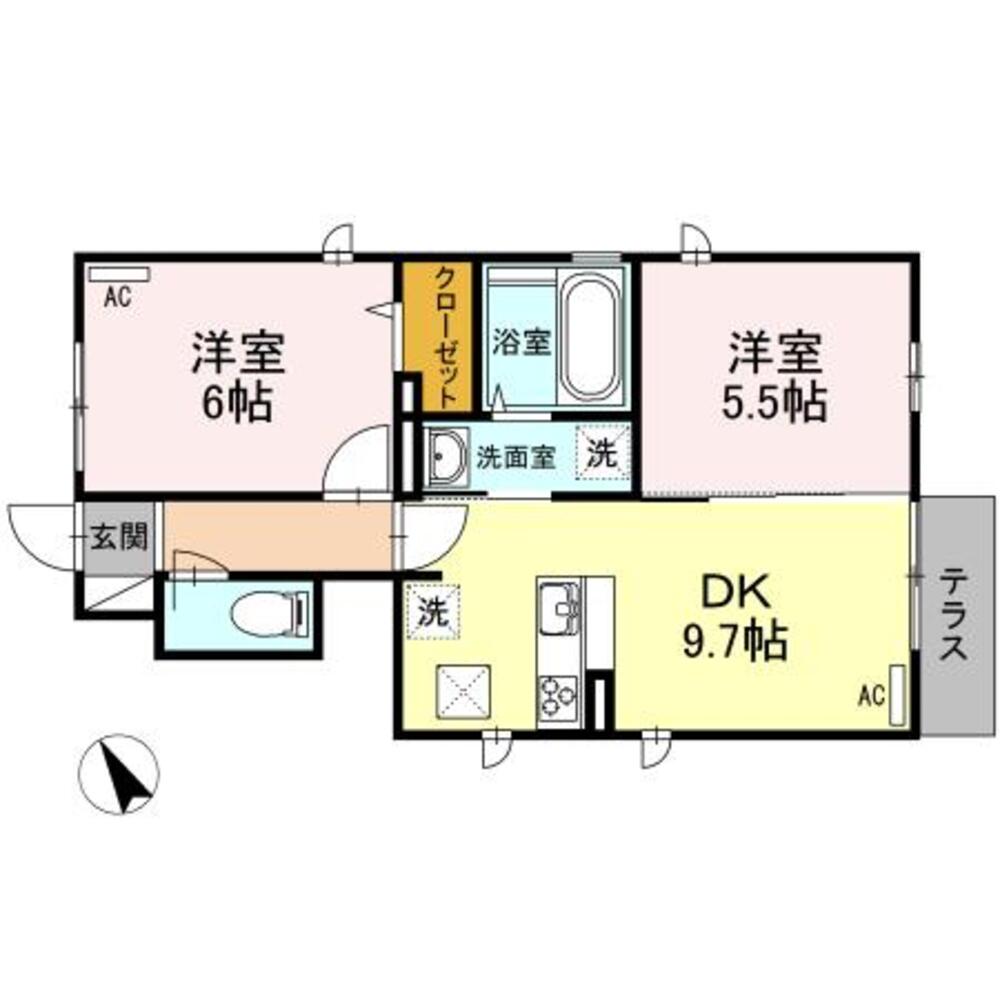 KドルフV 東京都調布市深大寺東町1丁目 (11.1万円／2LDK (洋室5.5 洋室6 LDK9.7)／47.6㎡)｜賃貸物件(賃貸マンション・アパート・一戸建て)の住宅情報・お部屋探しなら ...