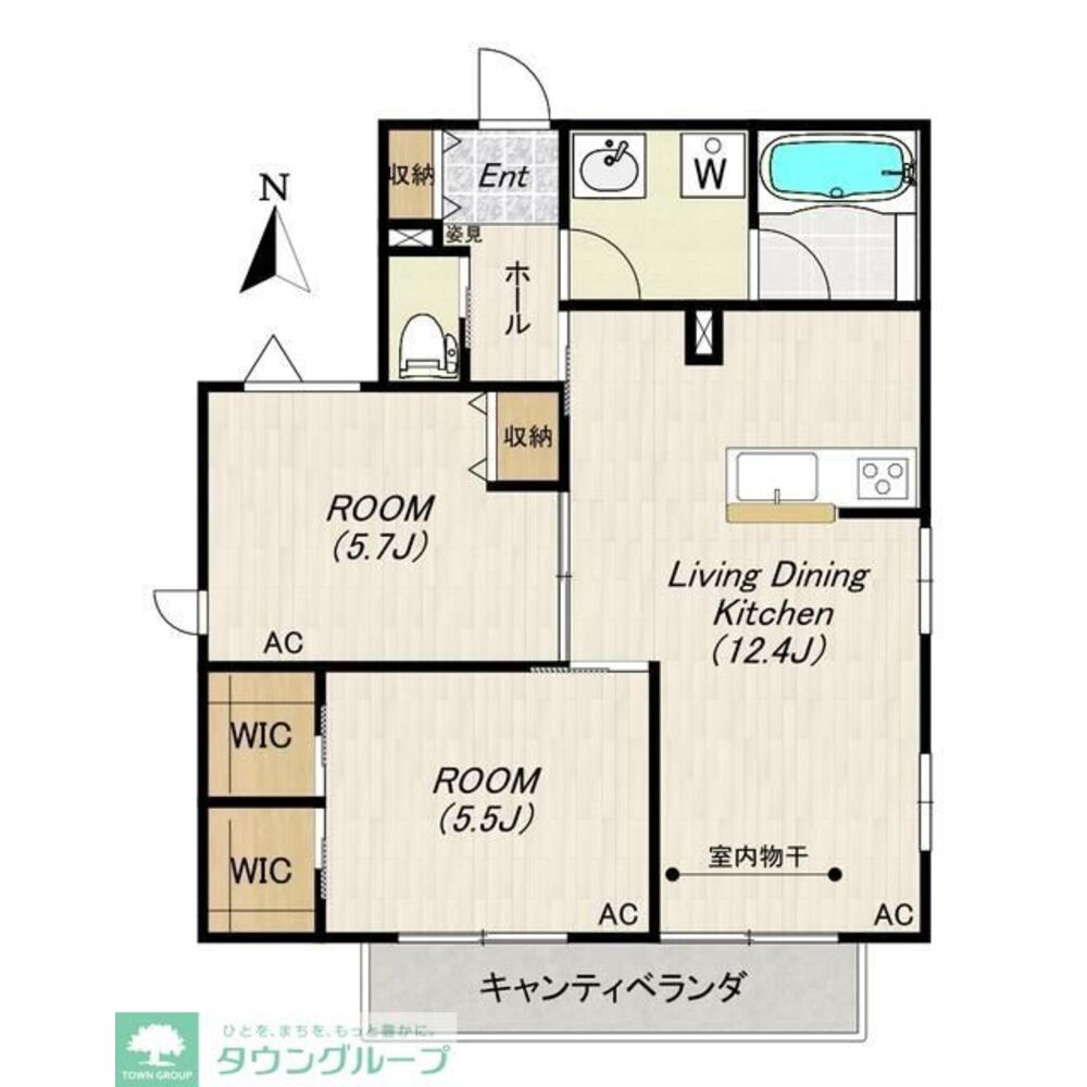 西武新宿線 野方駅 地上3階建て 築1年未満 東京都中野区野方4丁目 (19.2万円／2LDK (洋室5.5 洋室5.7 LDK12.4)／58.55㎡)｜賃貸物件(賃貸マンション・アパート ...