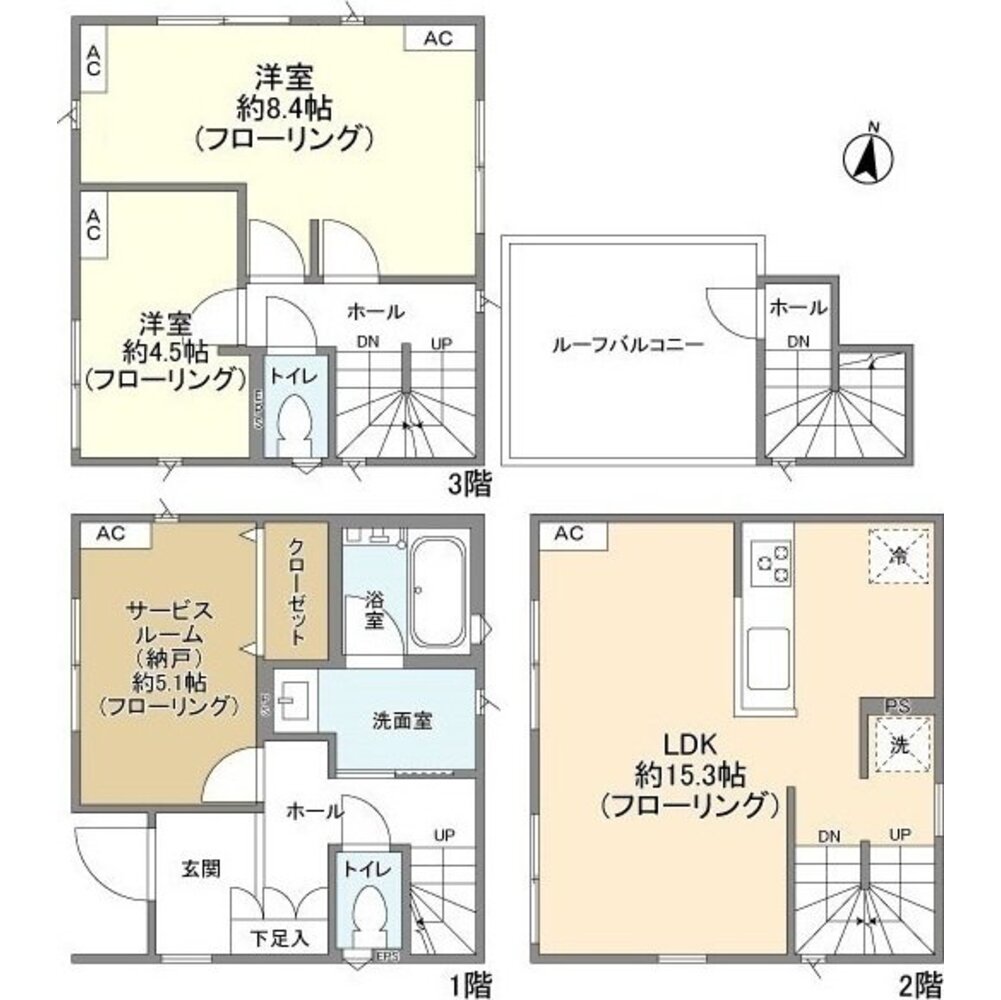 Kolet日進＃41 埼玉県さいたま市北区日進町3丁目 (19.2万円／2SLDK (洋室4.5 洋室8.4 LDK15.3 納戸5.1)／80.31㎡)｜賃貸物件(賃貸マンション・アパート ...