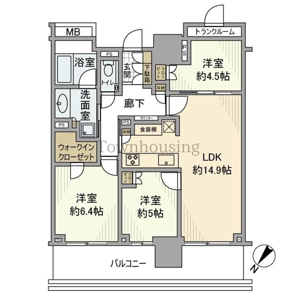 ブランズタワー豊洲 東京都江東区豊洲5丁目 (36万円／3LDK (洋室4.5 洋室5 洋室6.4 LDK14.9)／73.79㎡)｜賃貸物件(賃貸マンション・アパート・一戸建て)の住宅情報 ...