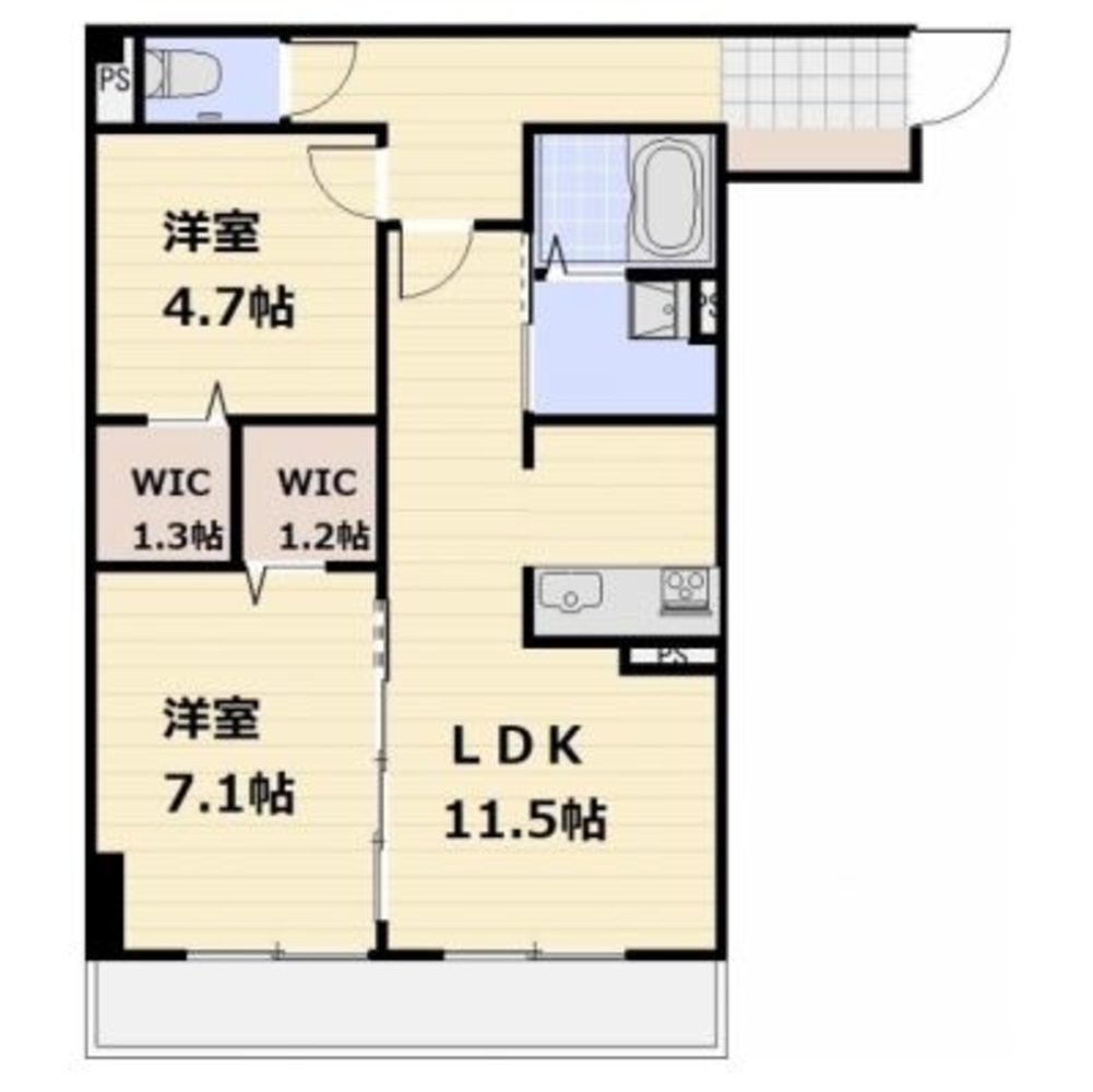 京浜東北線 浦和駅 地上3階建て 築2年 埼玉県さいたま市浦和区岸町5丁目 (16.2万円／2LDK (洋室4.7 洋室7.1 LDK11.5)／57.96㎡)｜賃貸物件(賃貸マンション ...
