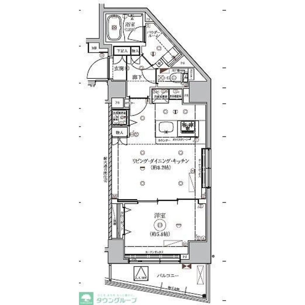 RELUXIA東向島II 東京都墨田区東向島6丁目 (15万円／1LDK (洋室5.8 LDK8.2)／41.9㎡)｜賃貸物件(賃貸マンション・アパート・一戸建て)の住宅情報・お部屋探しなら ...