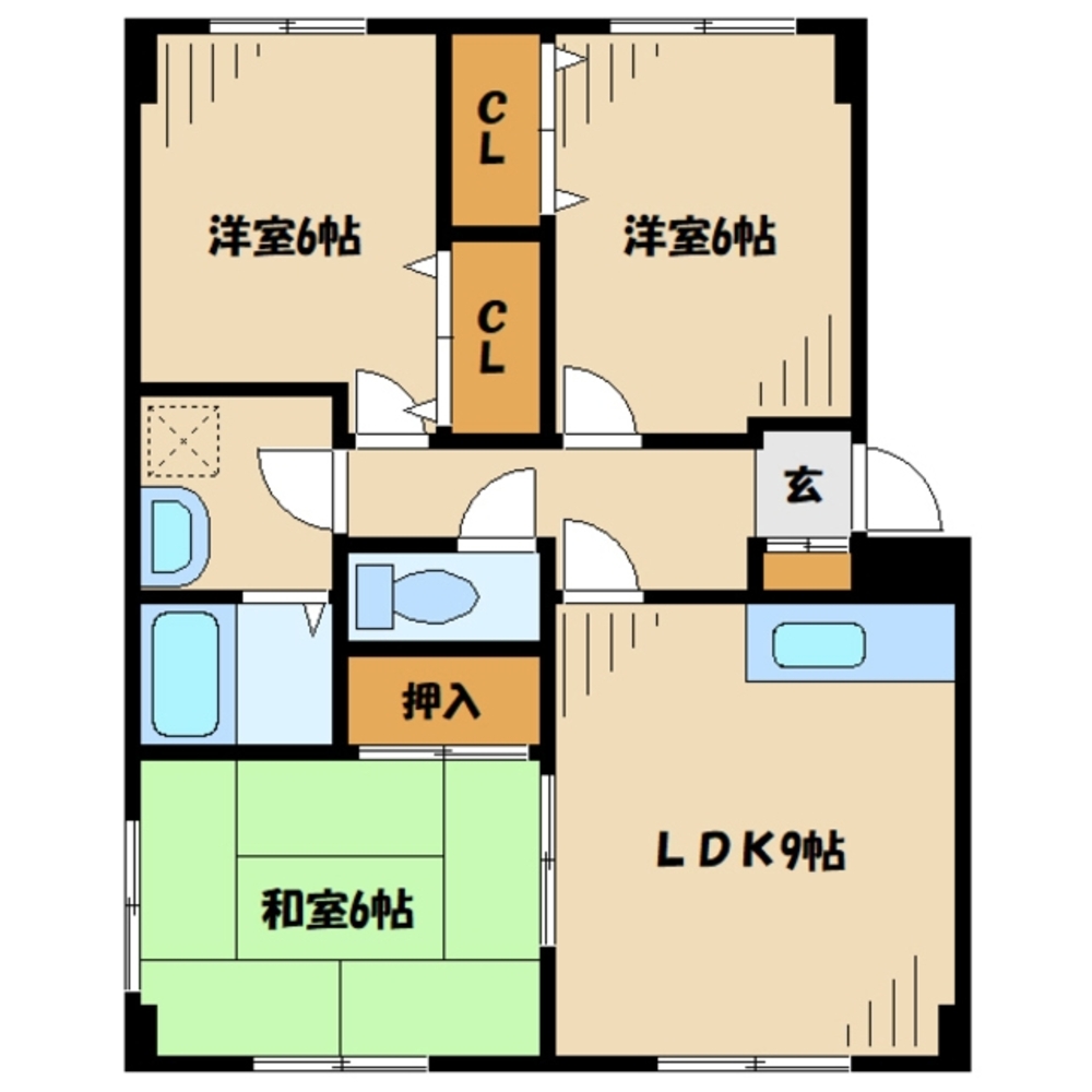 小田急江ノ島線 大和駅 地上3階建て 築28年 神奈川県大和市中央3丁目 (9万円／3LDK (和室6 洋室6 洋室6 LDK9)／50.32㎡)｜賃貸物件(賃貸マンション・アパート・一戸建て ...