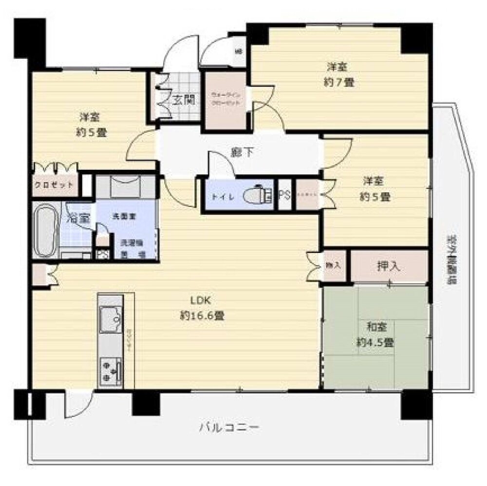 中央本線（JR東日本） 八王子駅 地上12階建て 築16年 東京都八王子市椚田町 (15万円／4LDK (和室4.5 洋室5 洋室5 洋室7 LDK16.6)／82.91㎡)｜賃貸物件(賃貸 ...