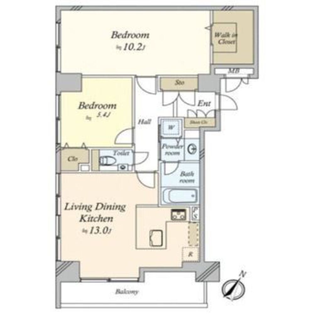 サンハイツ浜町 東京都中央区日本橋浜町2丁目 (26万円／2LDK (洋室5.4 洋室10.2 LDK13)／67.85㎡)｜賃貸物件(賃貸マンション・アパート・一戸建て)の住宅情報・お ...