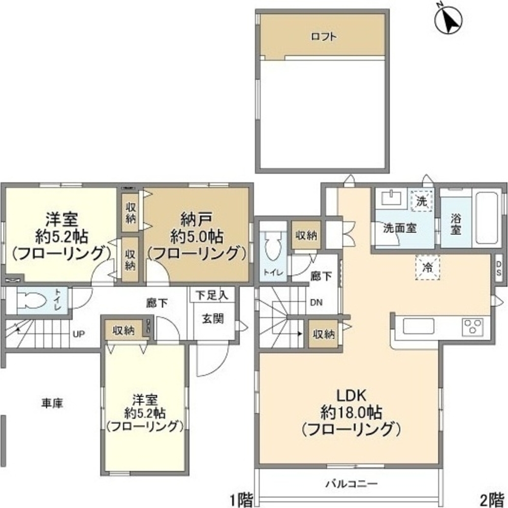 Kolet浦和大谷口＃03 埼玉県さいたま市南区大字大谷口 (19万円／2SLDK (洋室5.2 洋室5.2 LDK18 納戸5)／82.94㎡)｜賃貸物件(賃貸マンション・アパート・一戸建て ...