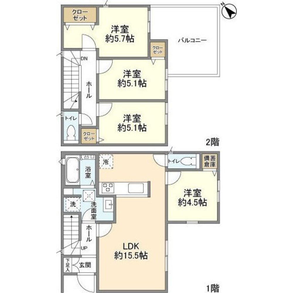 Kolet岩槻＃16 埼玉県さいたま市岩槻区西原 (16.1万円／4LDK (洋室4.5 洋室5.1 洋室5.1 洋室5.7 他)／86.11㎡)｜賃貸物件(賃貸マンション・アパート・一戸建て ...