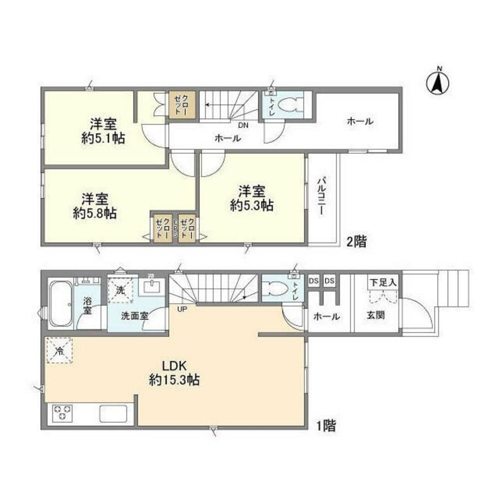 Kolet柏弥生町＃03 千葉県柏市弥生町 (16.4万円／3LDK (洋室5.1 洋室5.3 洋室5.8 LDK15.3)／79.9㎡)｜賃貸物件(賃貸マンション・アパート・一戸建て)の住宅 ...