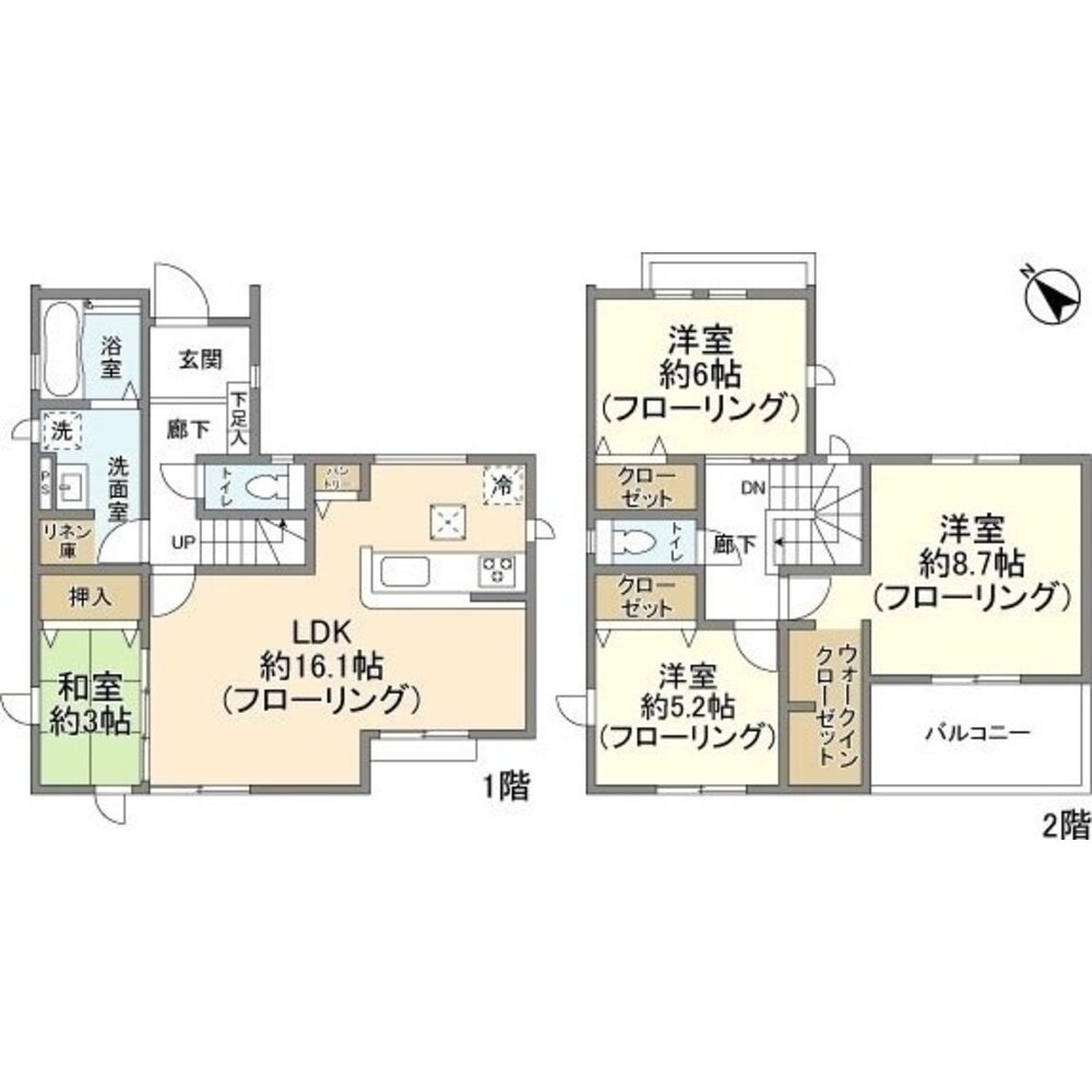 Kolet船橋三咲＃09 千葉県船橋市大穴北3丁目 (17万円／4LDK (和室3 洋室5.2 洋室6 洋室8.7 LDK16.1)／99.36㎡)｜賃貸物件(賃貸マンション・アパート・一戸 ...
