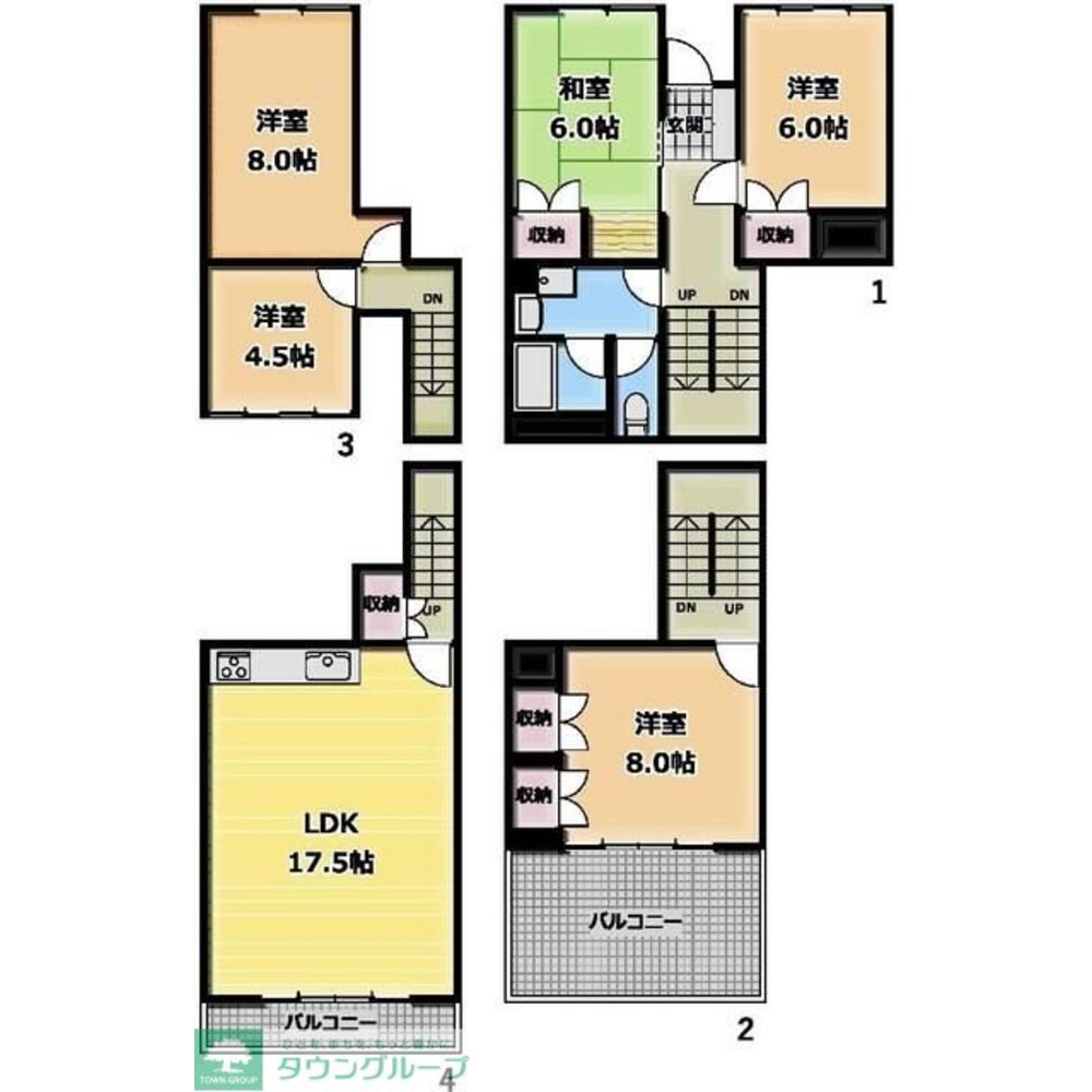 篠原台ビューハイツ 神奈川県横浜市港北区篠原台町 (18.5万円／5LDK (和室6 洋室4.5 洋室6 洋室8 洋室8 LDK17.5)／102.91㎡)｜賃貸物件(賃貸マンション・アパート ...