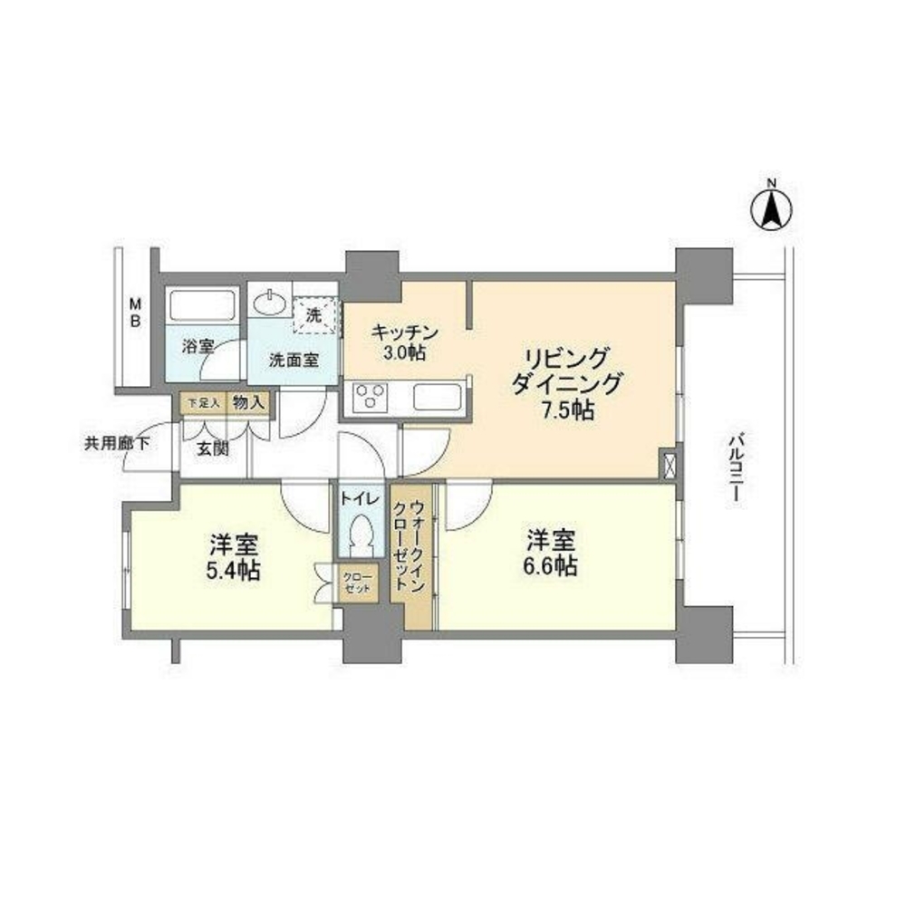 東京メトロ有楽町線 豊洲駅 地上40階建て（地下1階付き） 築17年 東京都江東区豊洲5丁目 (24.2万円／2LDK (洋室5.4 洋室6.6 LD7.5 K3)／56.62㎡)｜賃貸物件 ...
