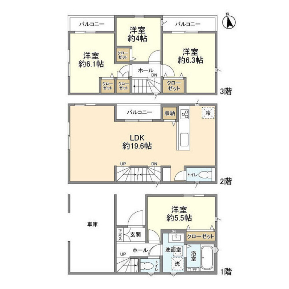 Kolet与野＃25 埼玉県さいたま市浦和区上木崎6丁目 (20.7万円／4LDK (洋室4 洋室5.5 洋室6.1 洋室6.3 LDK19.6)／94.4㎡)｜賃貸物件(賃貸マンション ...