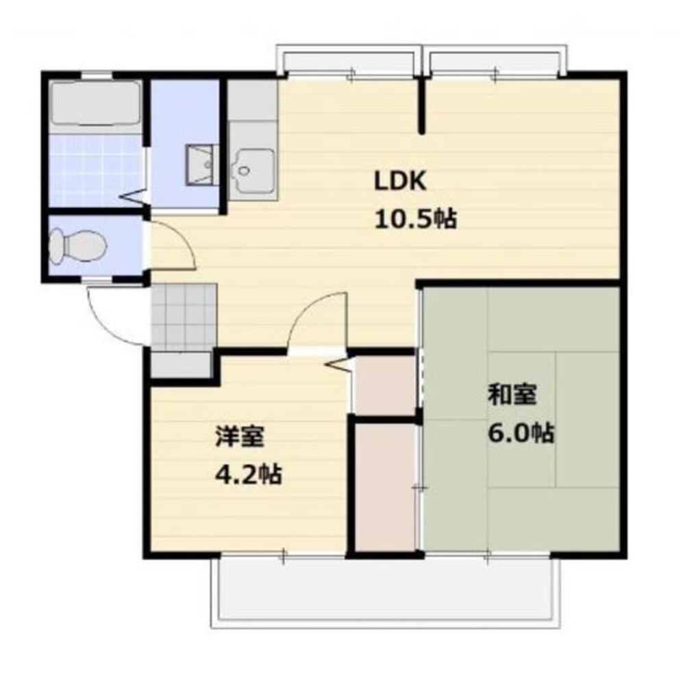 ウインディアN C棟 埼玉県越谷市北越谷3丁目 (6.5万円／2LDK (和室6 洋室4.2 LDK10.5)／45.59㎡)｜賃貸物件(賃貸マンション・アパート・一戸建て)の住宅情報・お ...