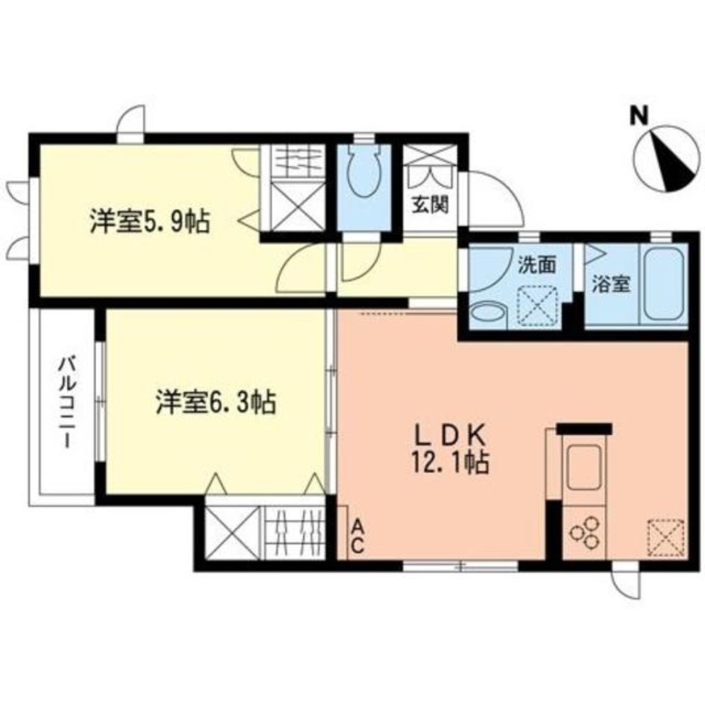 エスポワールコトー 神奈川県横浜市都筑区荏田東4丁目 (10.8万円／2LDK (洋室5.9 洋室6.3 LDK12.1)／54.25㎡)｜賃貸物件(賃貸マンション・アパート・一戸建て)の住宅 ...